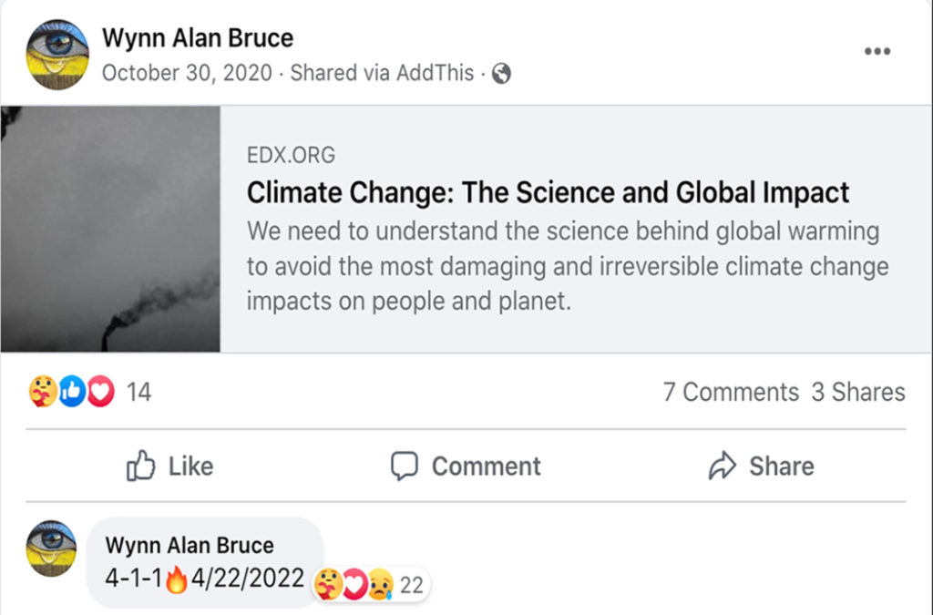 Wynn Alan Bruce, Climate activist who self-immolated on Earth Day