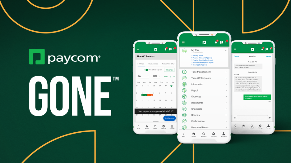 Paycom’s time-off requests featuring GONE named top HR product of 2024